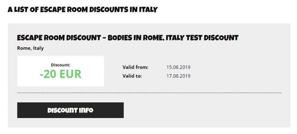 Escape room discounts - latest addition to escaperoomsmaster.com ...